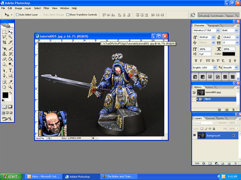 Photoshop Tutorial 2: Cutting Out Miniatures - The Bolter and Chainsword