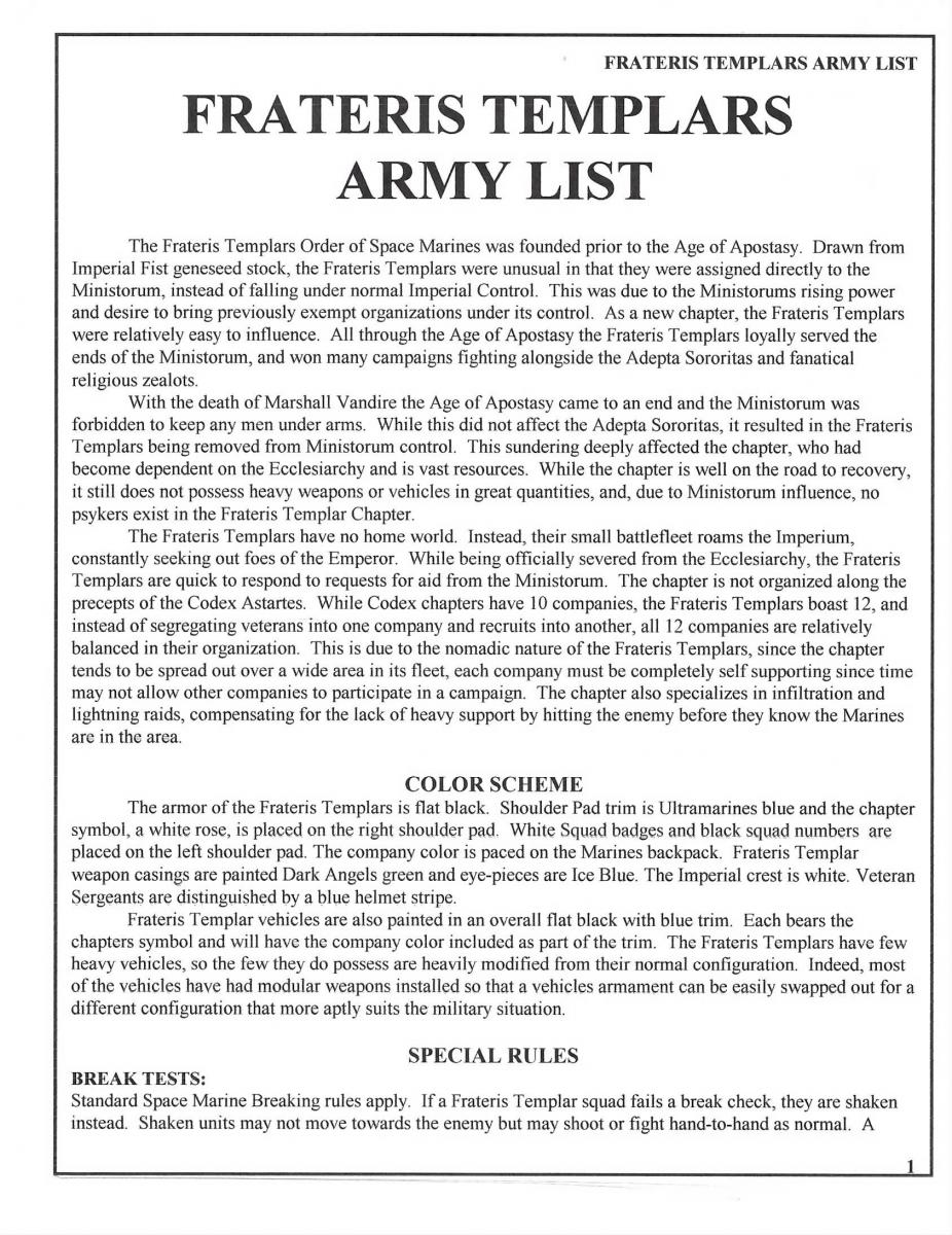 Color schemes - The Bolter and Chainsword